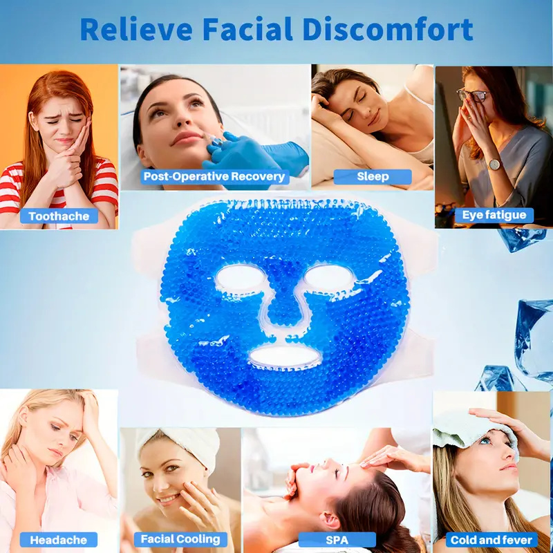 Reusable Gel Cold Compress Mask Tighten Skin Facial Care Mask Relieve ...