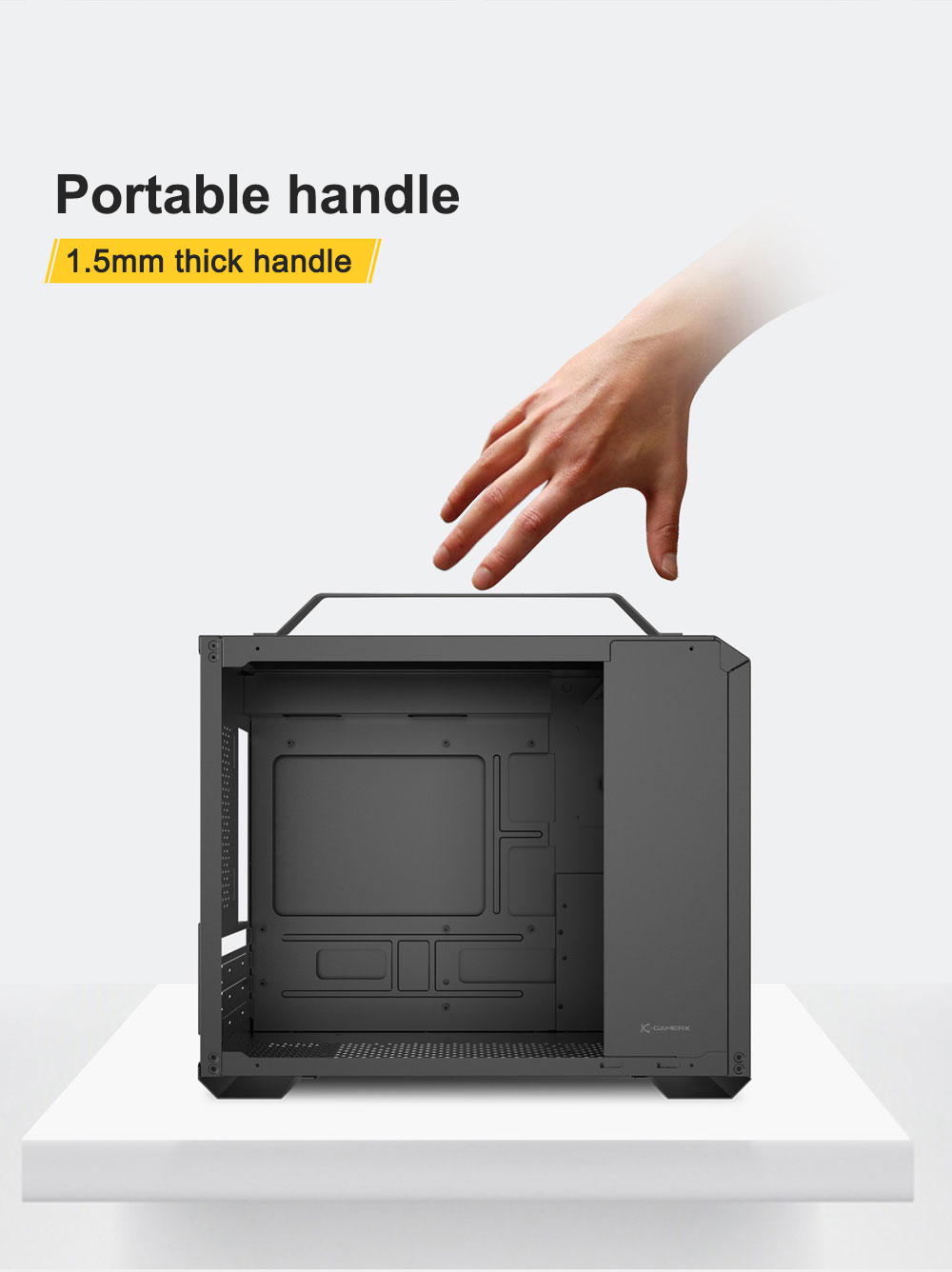 PowerTrain X200 MATX portable desktop computer glass side transparent ...