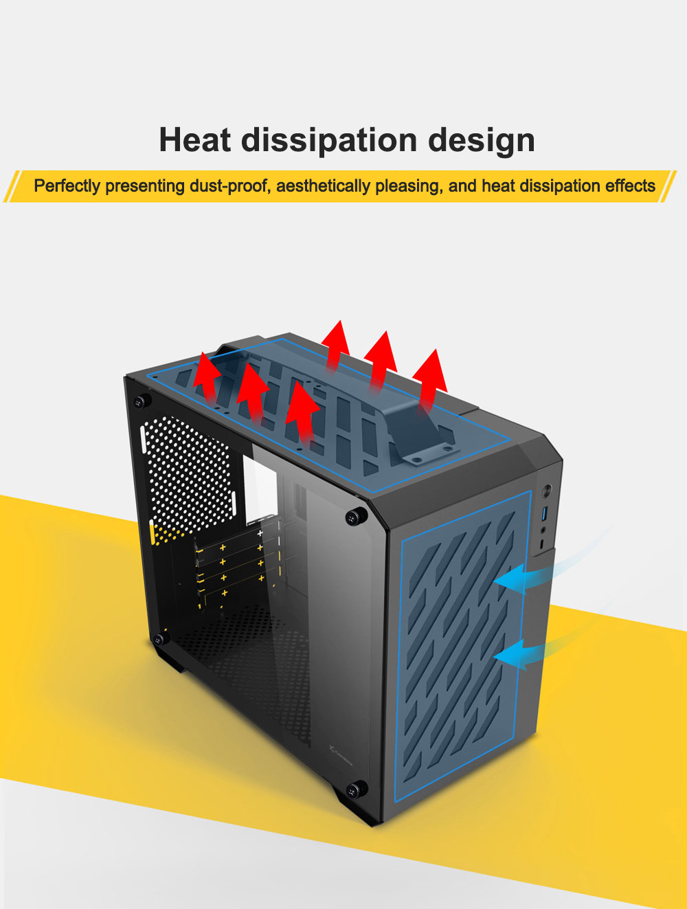 PowerTrain X200 MATX portable desktop computer glass side transparent ...