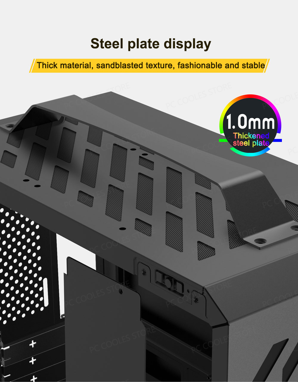 PowerTrain X200 MATX portable desktop computer glass side transparent ...