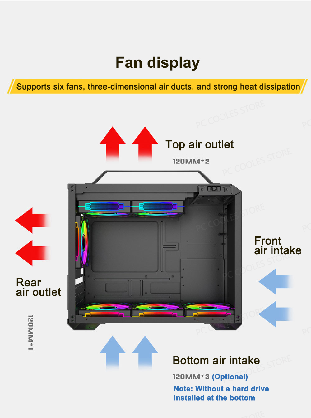 PowerTrain X200 MATX portable desktop computer glass side transparent ...