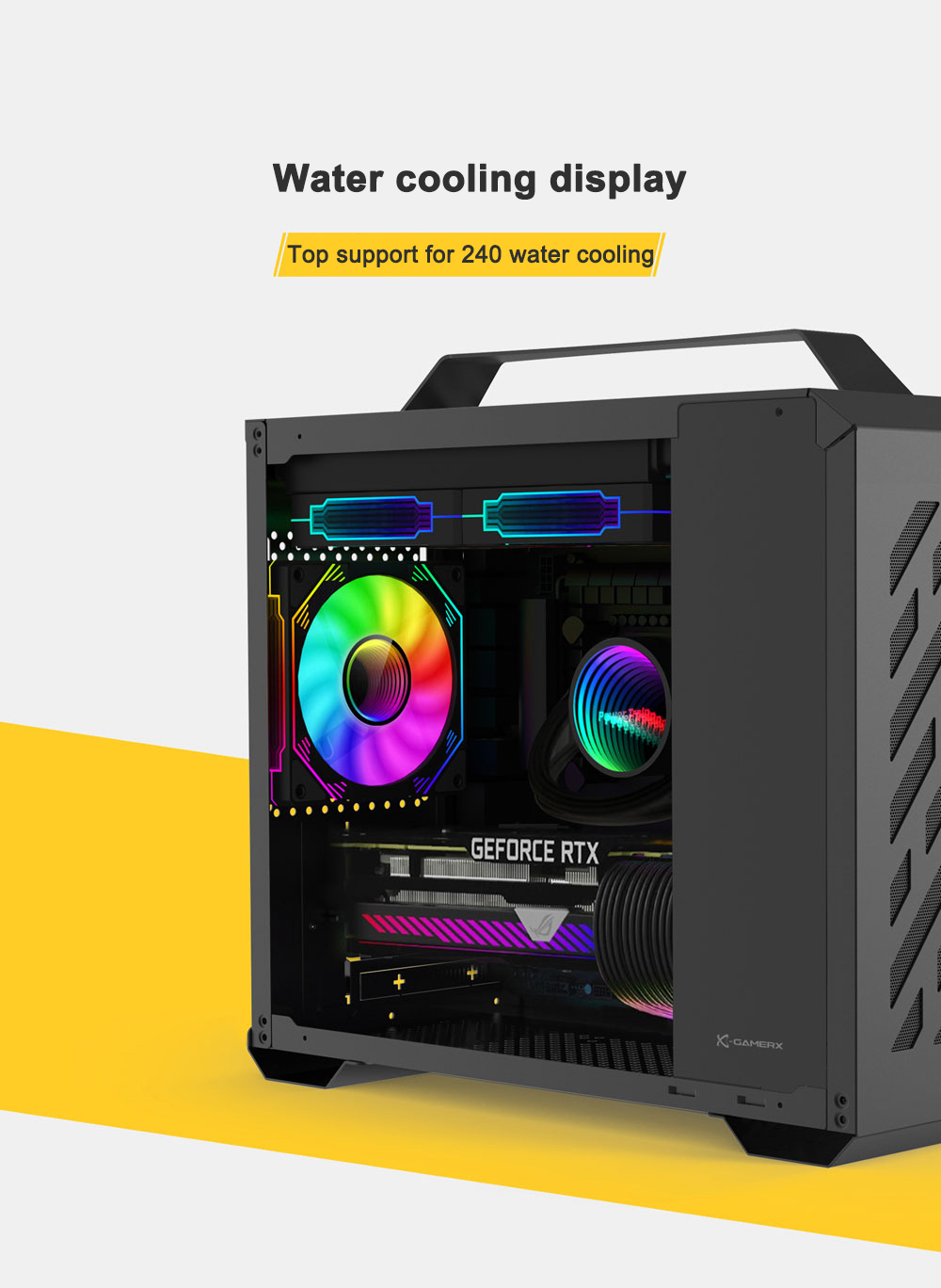 PowerTrain X200 MATX portable desktop computer glass side transparent ...