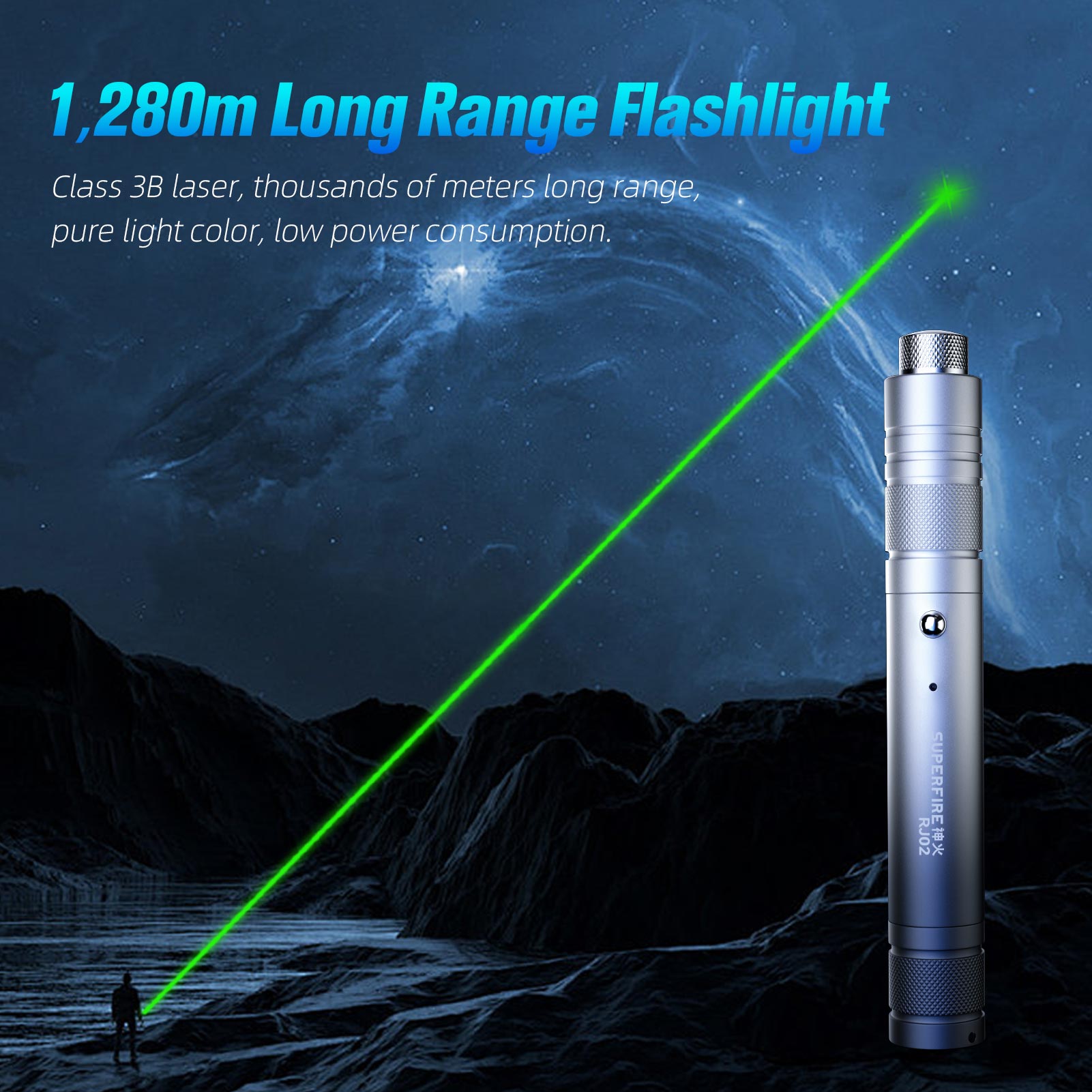 SUPERFIRE RJ02 Green Laser Torchlight Rechargeable Laser Pointer ...