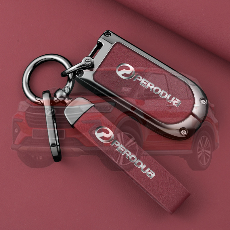 【READY STOCK】Car Key Alloy Cover Keychain Perodua Bezza Ativa Myvi Alza ...