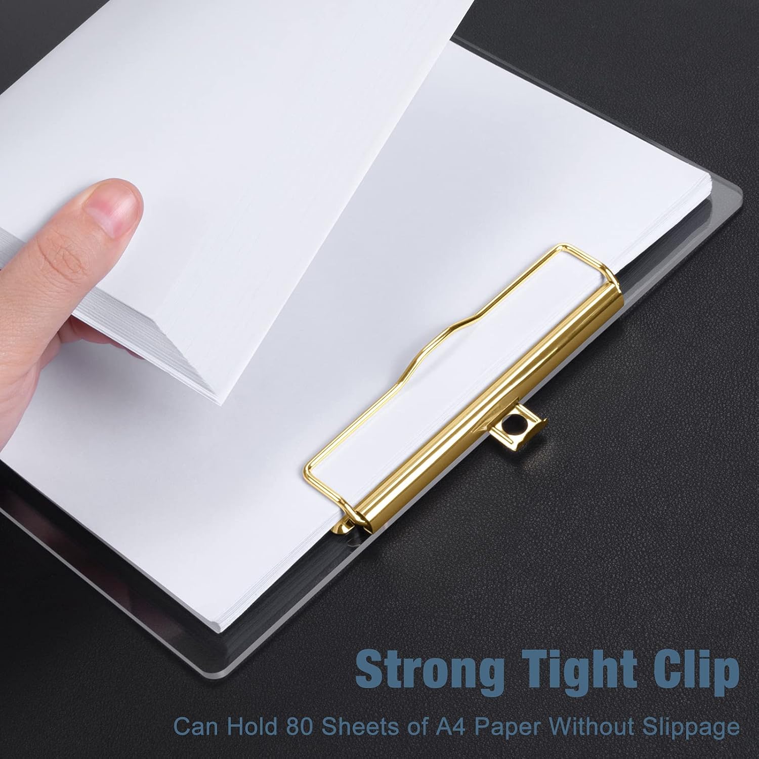 Thick Clear Acrylic Clipboard with Shinny Gold Finish Clip Durable ...
