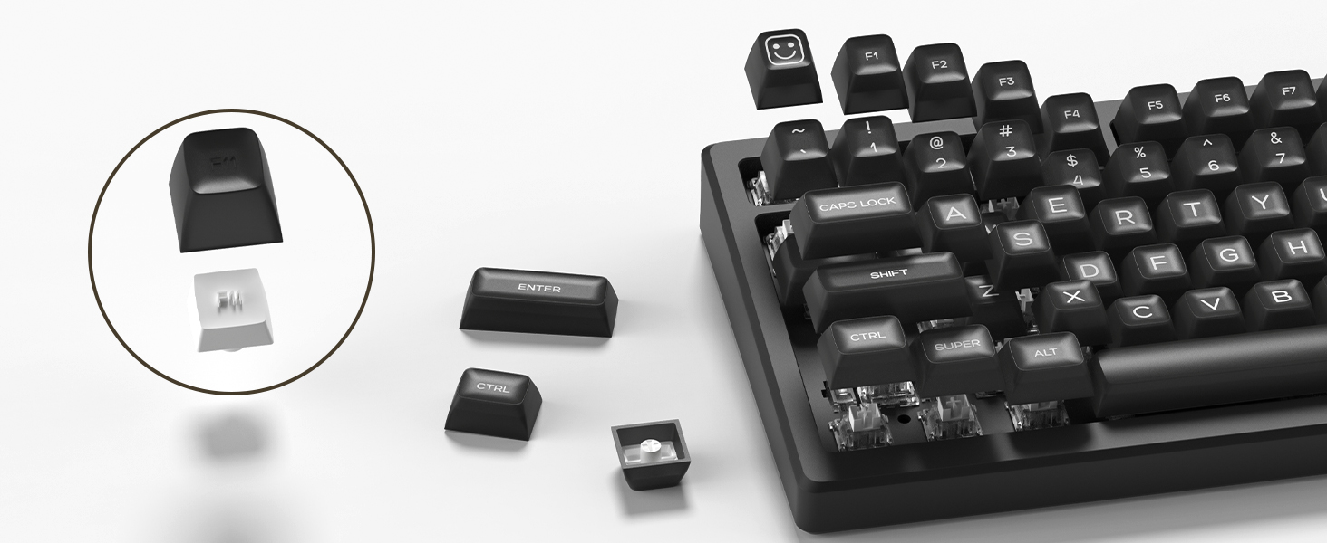 WOMIER Black Jade 140 Keycaps Custom SA Profile PBT Mechanical Keyboard ...