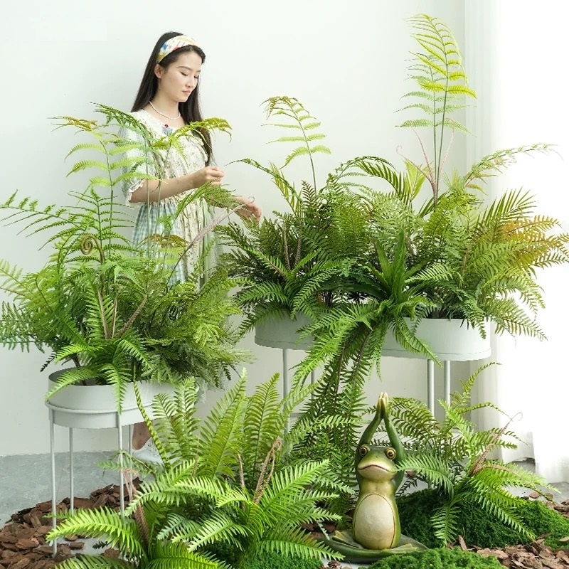 Big size fern artificial fern leaf fern plant golden monkey fern ...