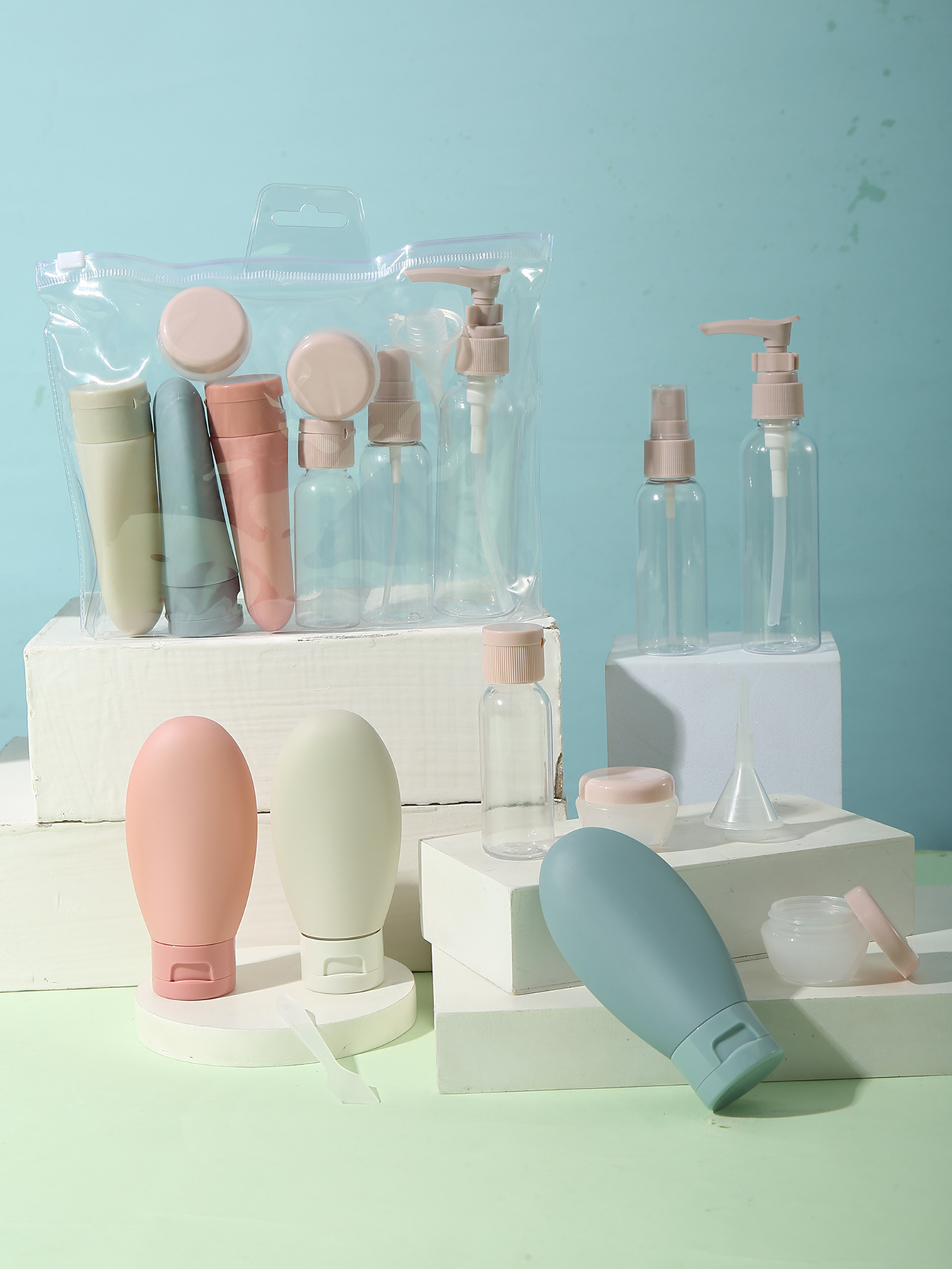 Travel Bottle Packaging Set, Cosmetic Squeeze Hose, Empty Bottle ...