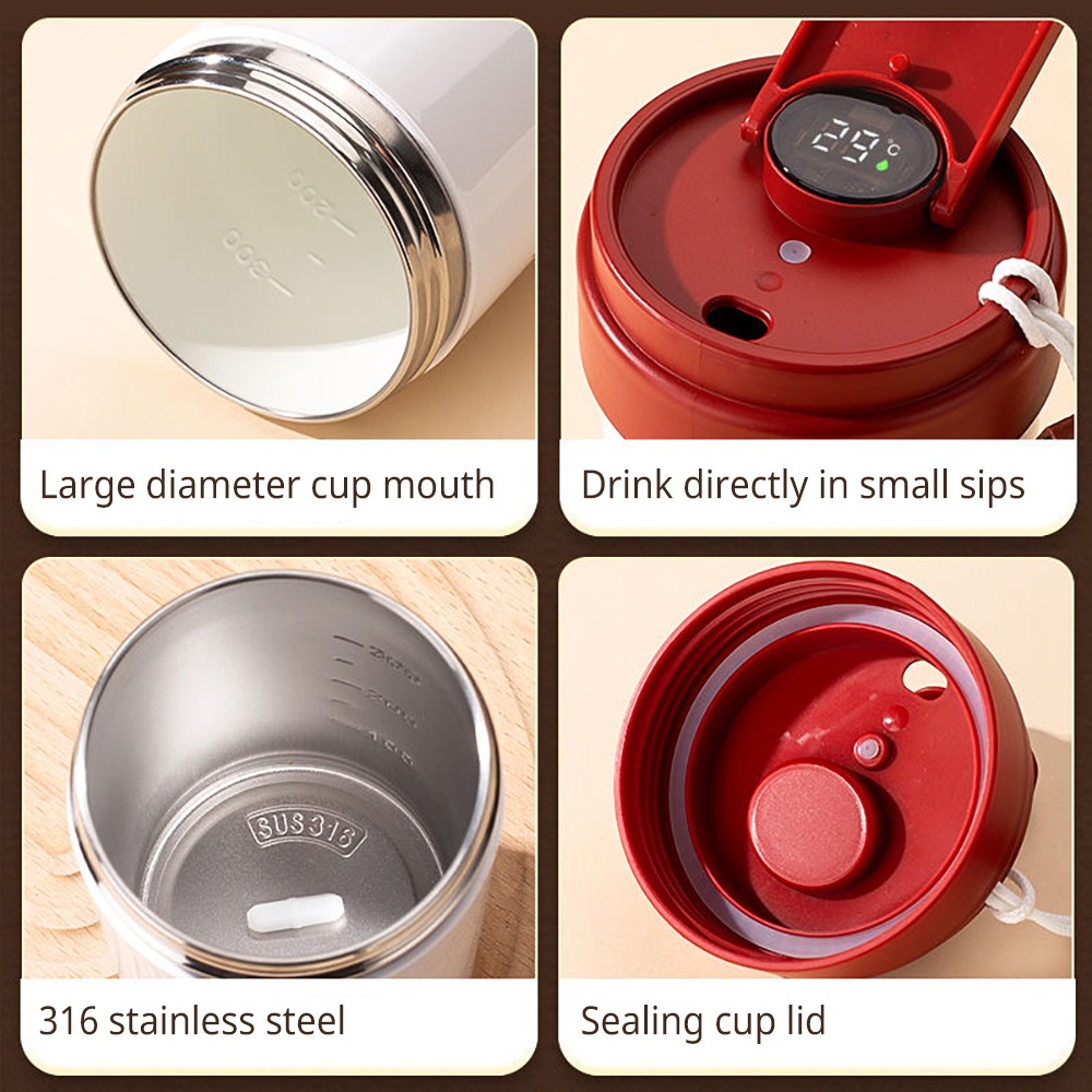 Mixing cup intelligent temperature display Electric mixing cup coffee milk mixing cup thermos ...