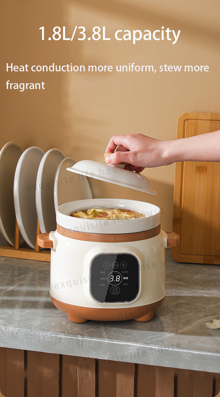 【Ready Stock】Electric Slow Cooker 1.8L/3.8L Automatic Electric Stew Pot ...