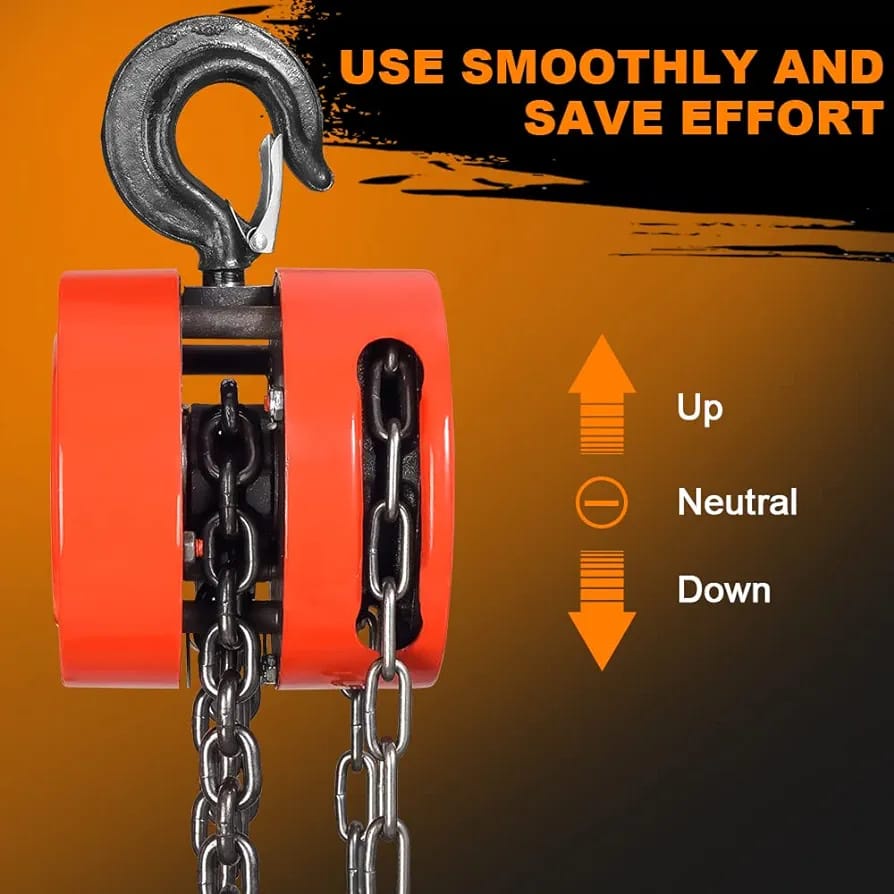 1 Ton Heavy Duty Chain Block Lifting 3 Meter HS-type Chain Hoist Rantai ...