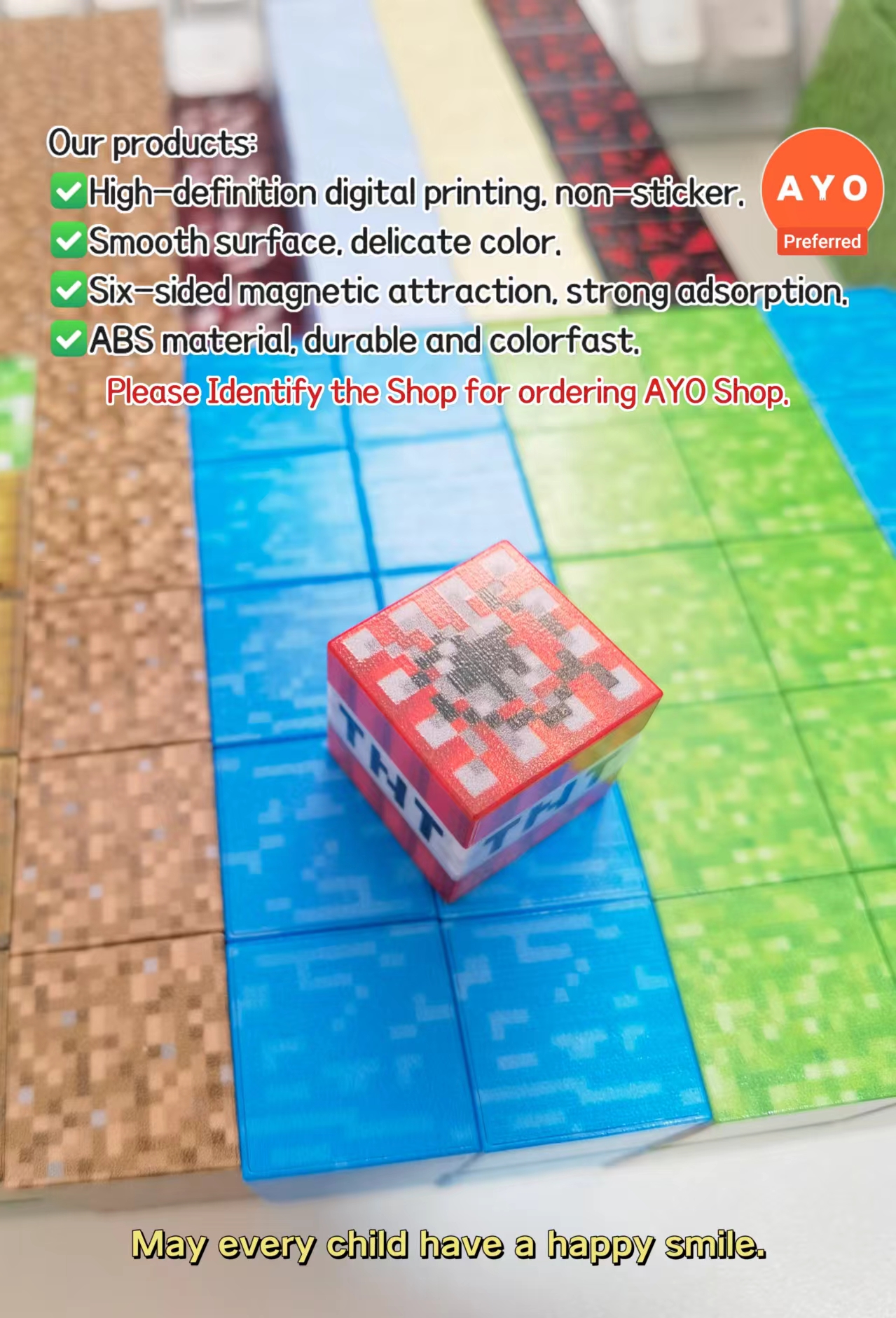 Minecraft my world magnetic cube building blocks DIY peripheral magnet ...