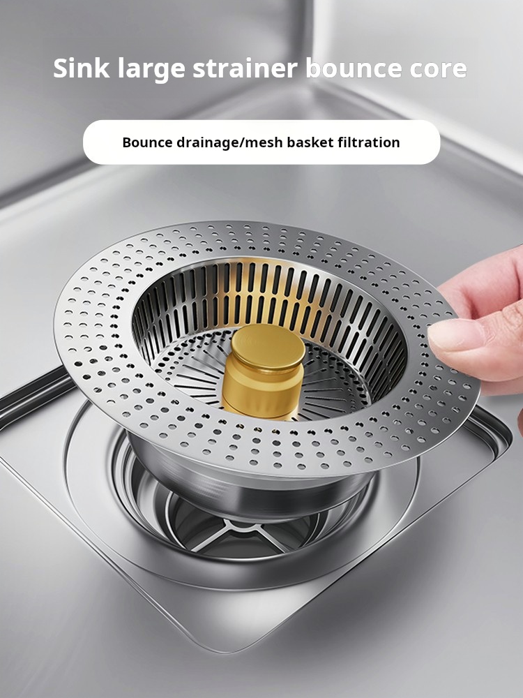 Upgraded style stainless steel kitchen sink filter drainer leak plug ...