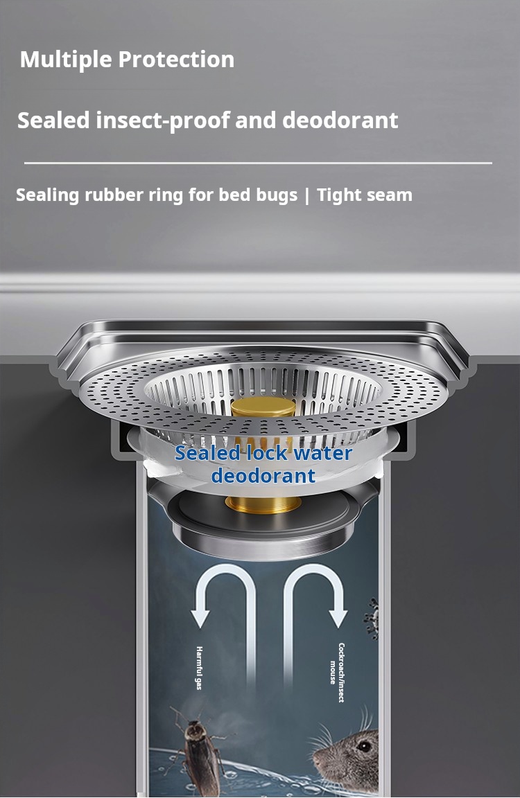 Upgraded style stainless steel kitchen sink filter drainer leak plug ...