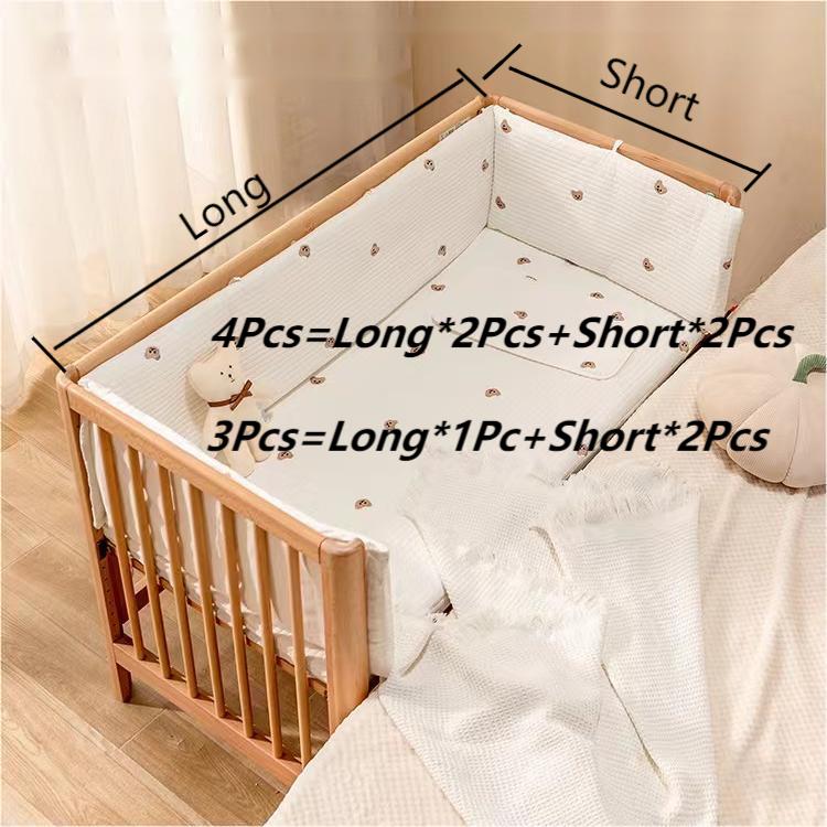Embroidery Pure Cotton Crib Bumper Baby Bed Cushion Newborn Anti ...