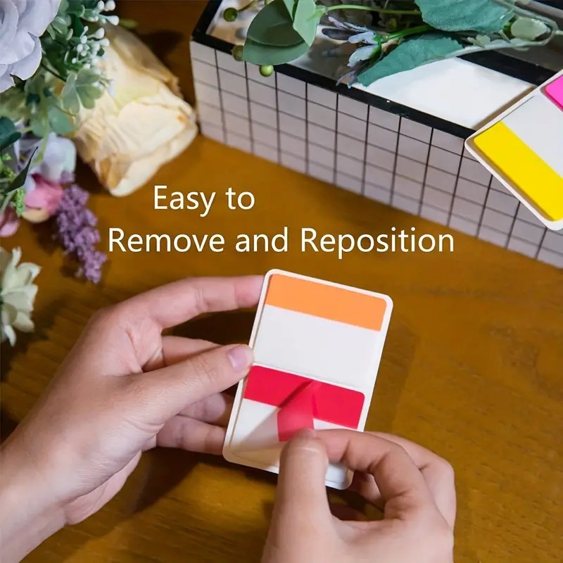 500 Pieces Tabs 2 Inch Sticky Index Tabs, Writable and Repositionable File Tabs Flags Colored ...