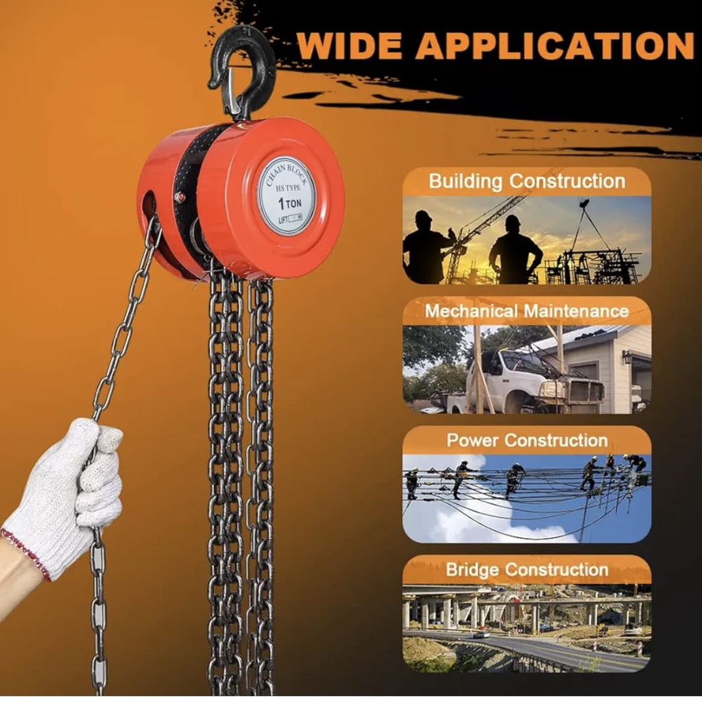 CHAIN BLOCK 1 TON X 3M / 6M / CHAIN BLOCKS / CHAINBLOCK / LIFTING BLOCK ...