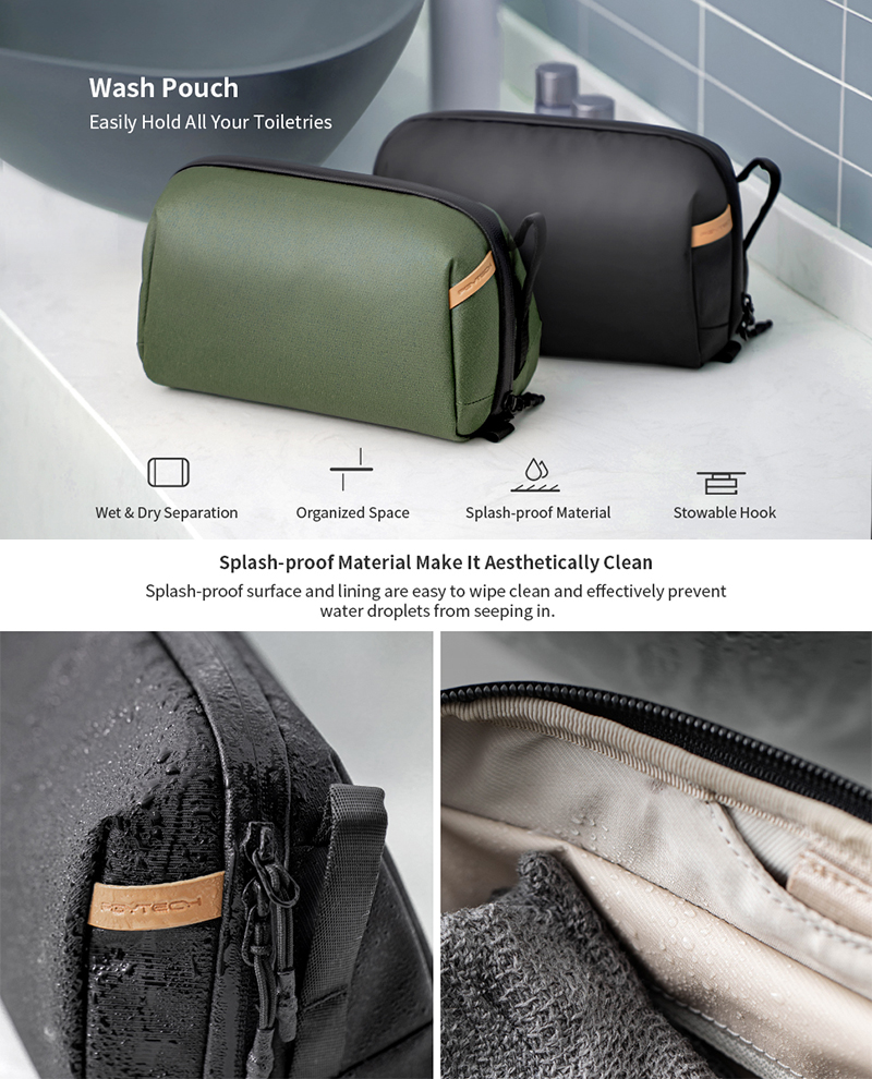 Wash Pouch Hanging Toiletry Bag for Men Women, Waterproof Dopp Kit ...