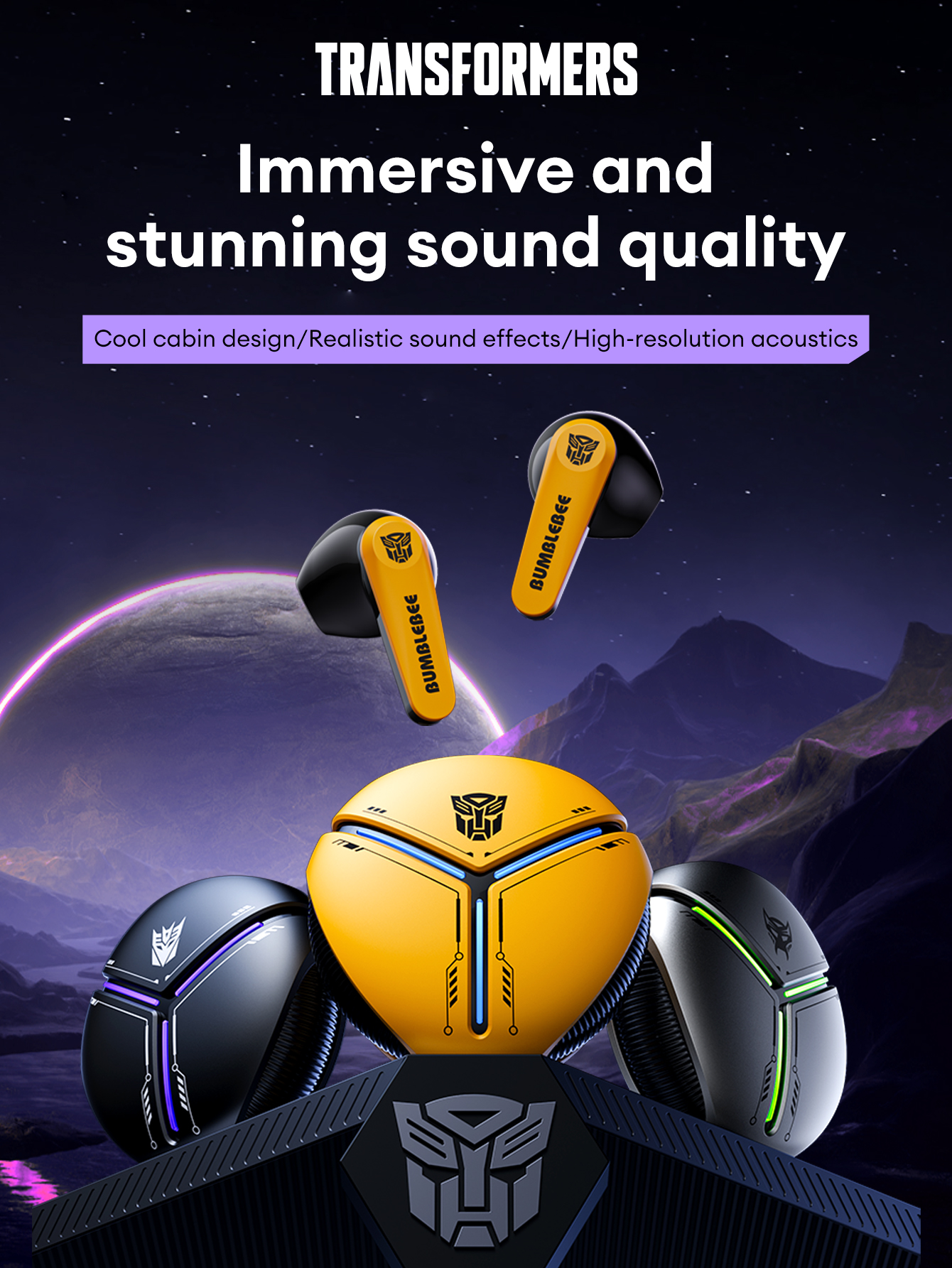 Transformers TF-T30 True Wireless Bluetooth Earphones 3D Stereo Sound ...