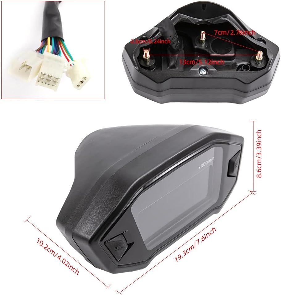 Universal Motorcycle Speedometer Digital Odometer , Motorcycle LCD ...