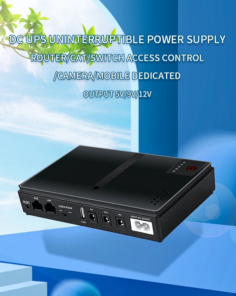 Mini UPS Router Optical Cat Adapter Uninterruptible Power Supply DC ...