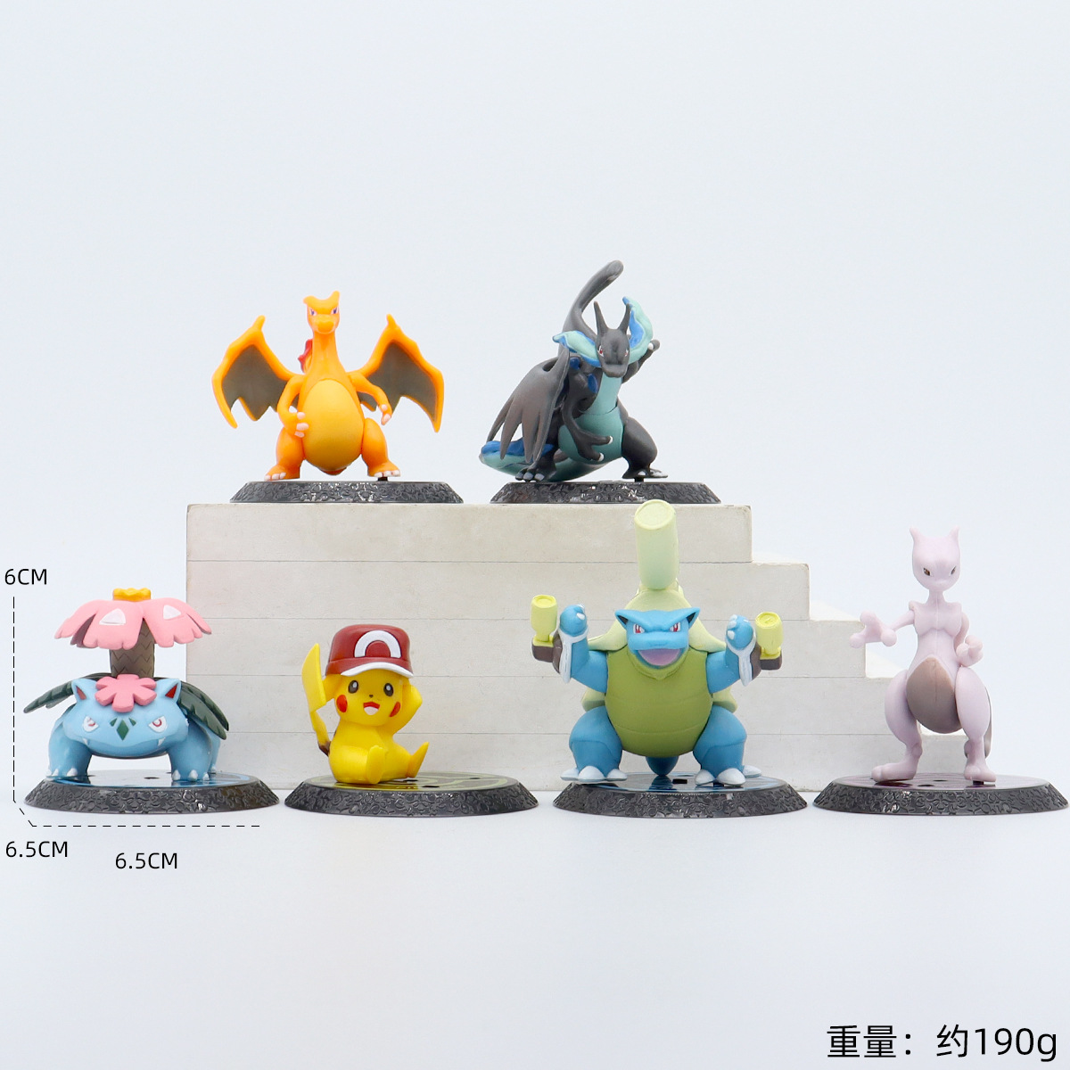 6Pcs/Set New Anime Pokemon Pikachu Charizard Mewtwo Zeraora Scorbunny ...