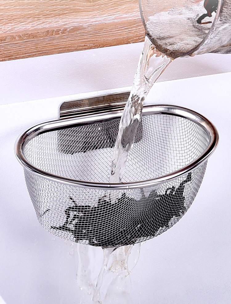 HI HOMES Stainless Steel Kitchen Sink Garbage Filter Rack Dishwashing ...