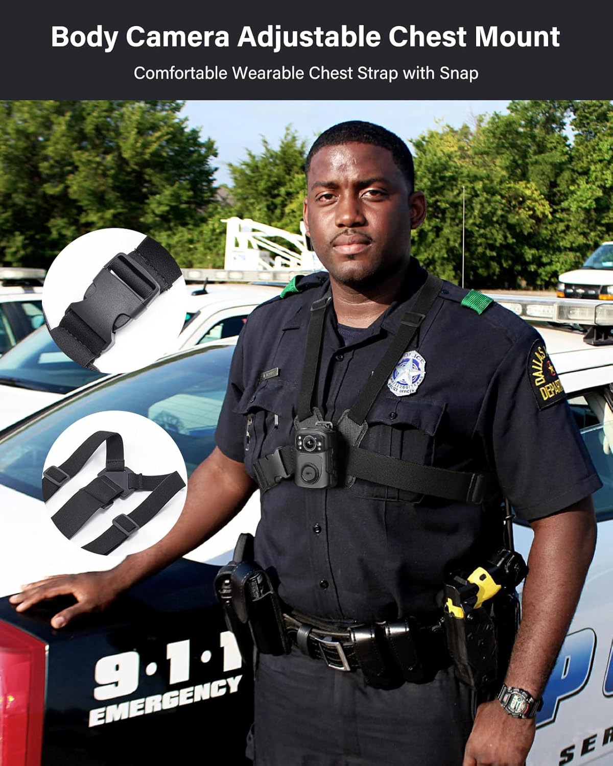 BOBLOV Dual Shoulder Mount, Body Worn Camera Vest Mount, for All Brand ...