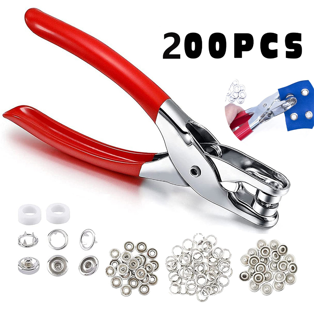 Multifunctional 200pcs Five-Prong Snap Button Kit - Metal Retainers ...