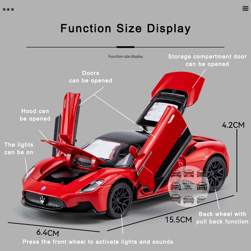 Diecast car 1/32 Maserati MC20 Toy Car Model Diecast Racing Miniature ...