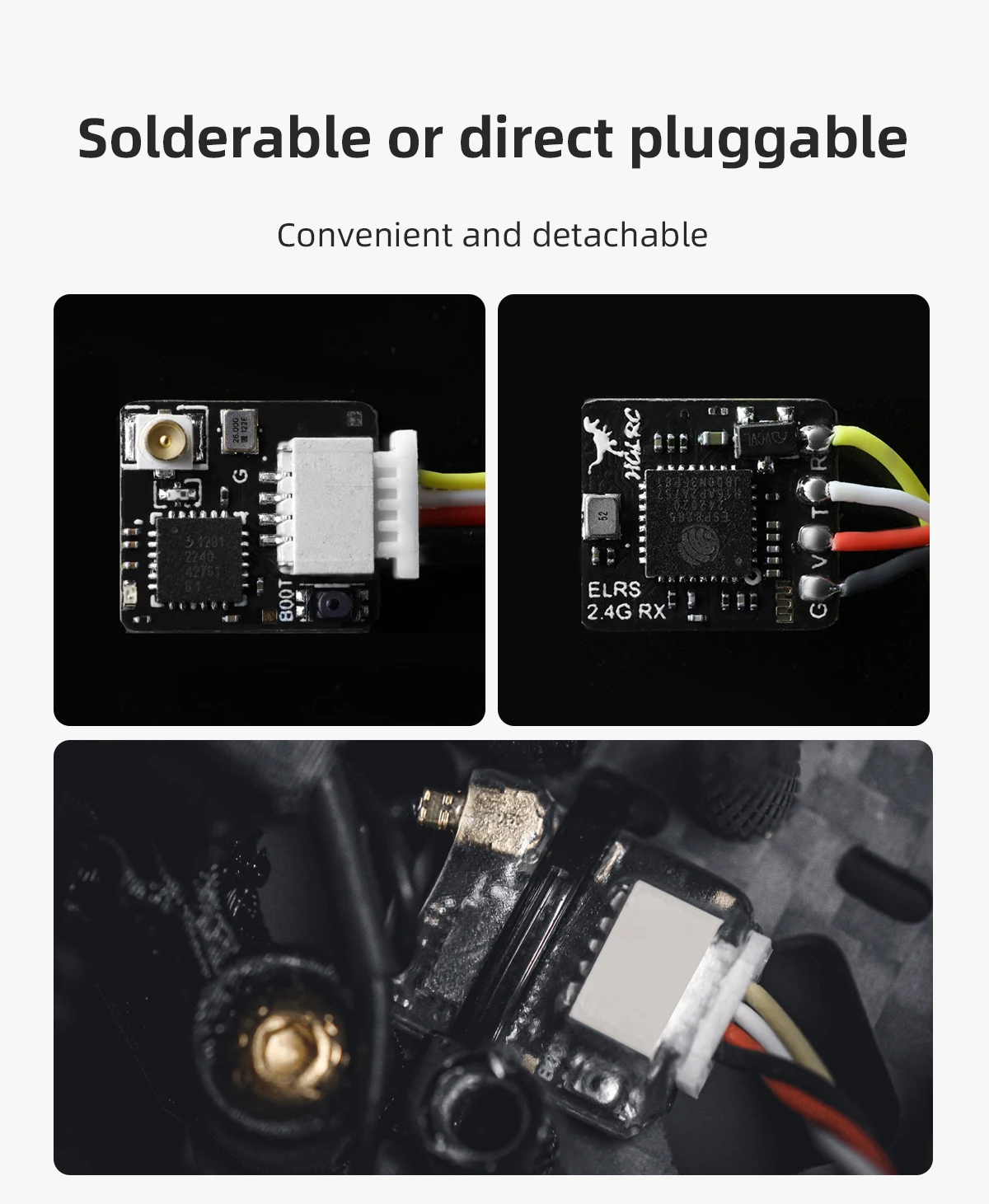 HGLRC ELRS 2.4G Receiver 500MHZ Refresh Rate ELRS 3.0 for RC Airplane ...