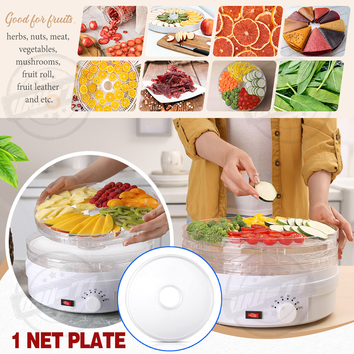 Food Hydrator Machine 700W Dehydrator Machine Fruit Dryer Vegetables ...