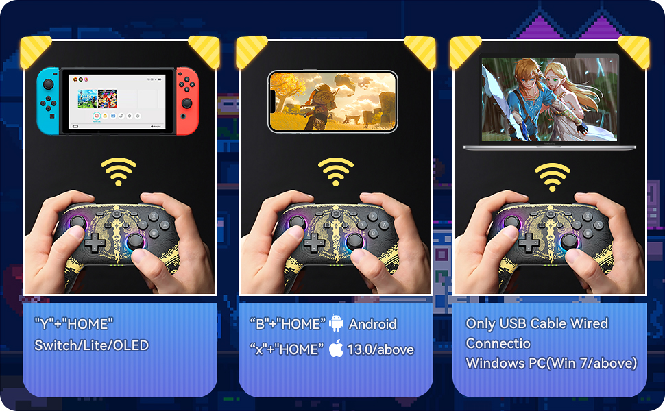 Switch Pro Controller Wireless Compatible with Switch/OLED/Lite ...
