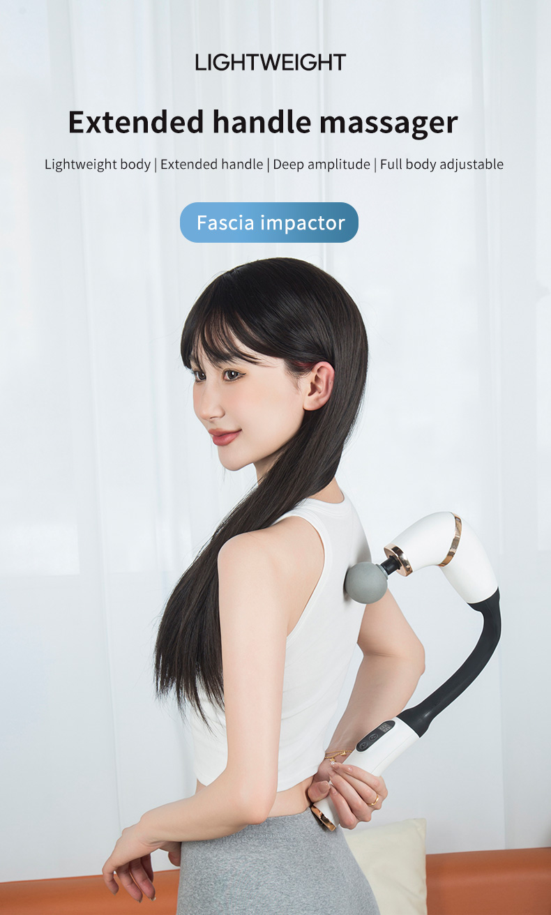 Hook Shaped Massage Gun Bend Fascia Gun Handheld Massager Vibrator ...