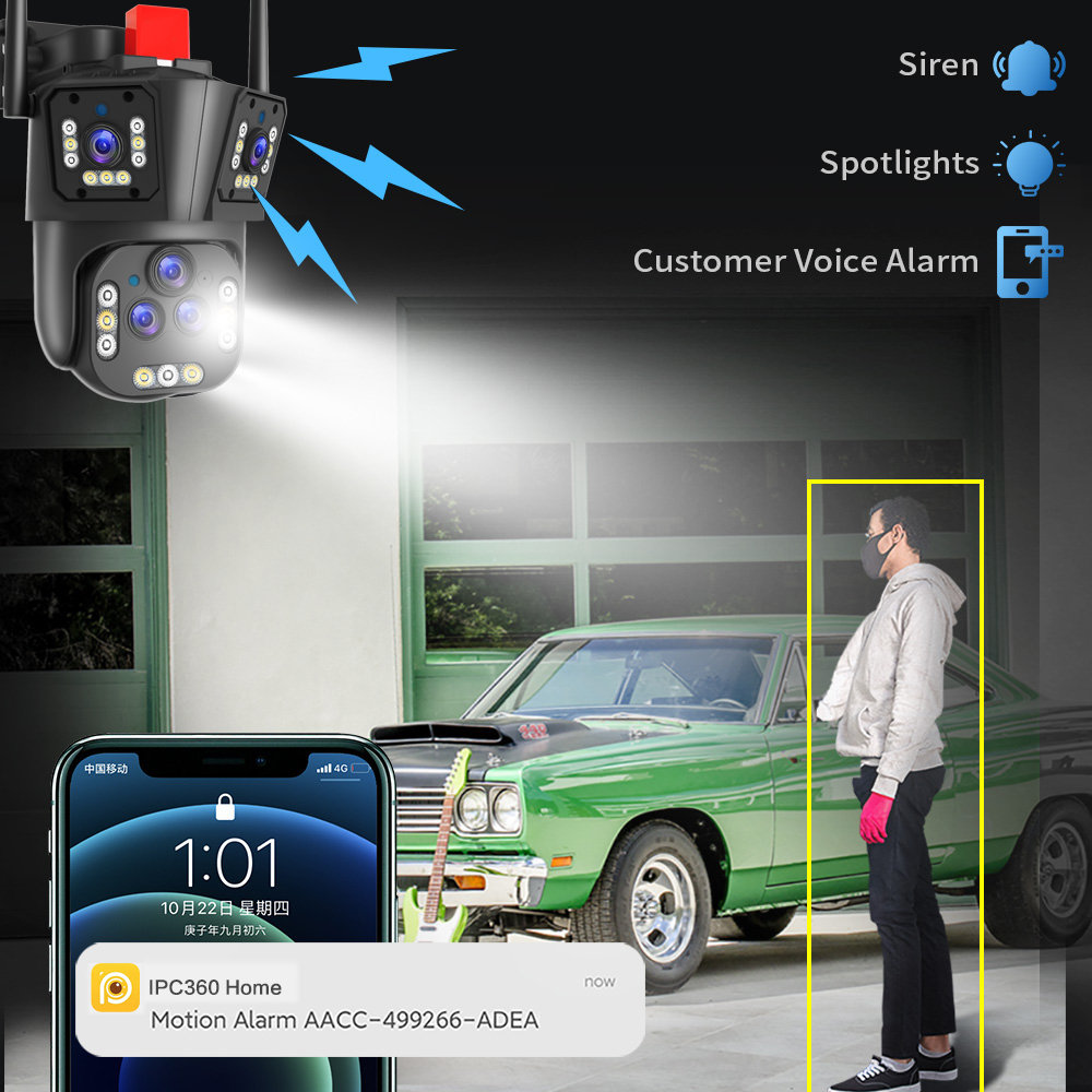 LLSEE 10K 20MP Five Lens 20X Optical Zoom Waterproof Wi-Fi CCTV Camera ...