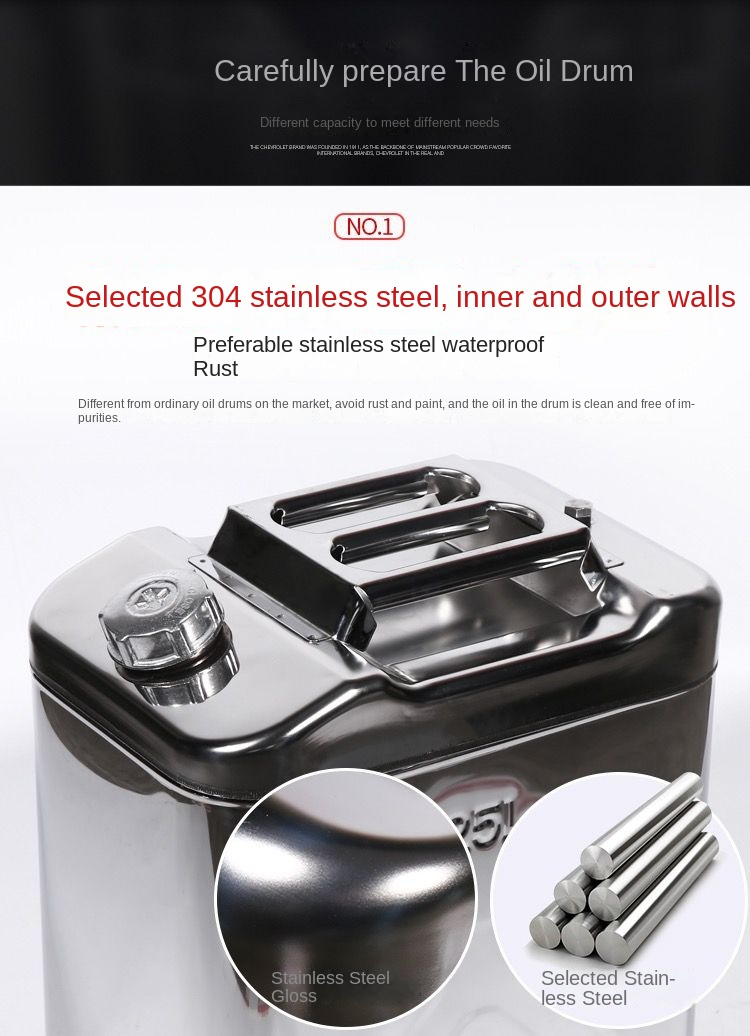Gasoline Barrel Stainless Steel Extra Thick Oil Barrel Diesel Barrel ...