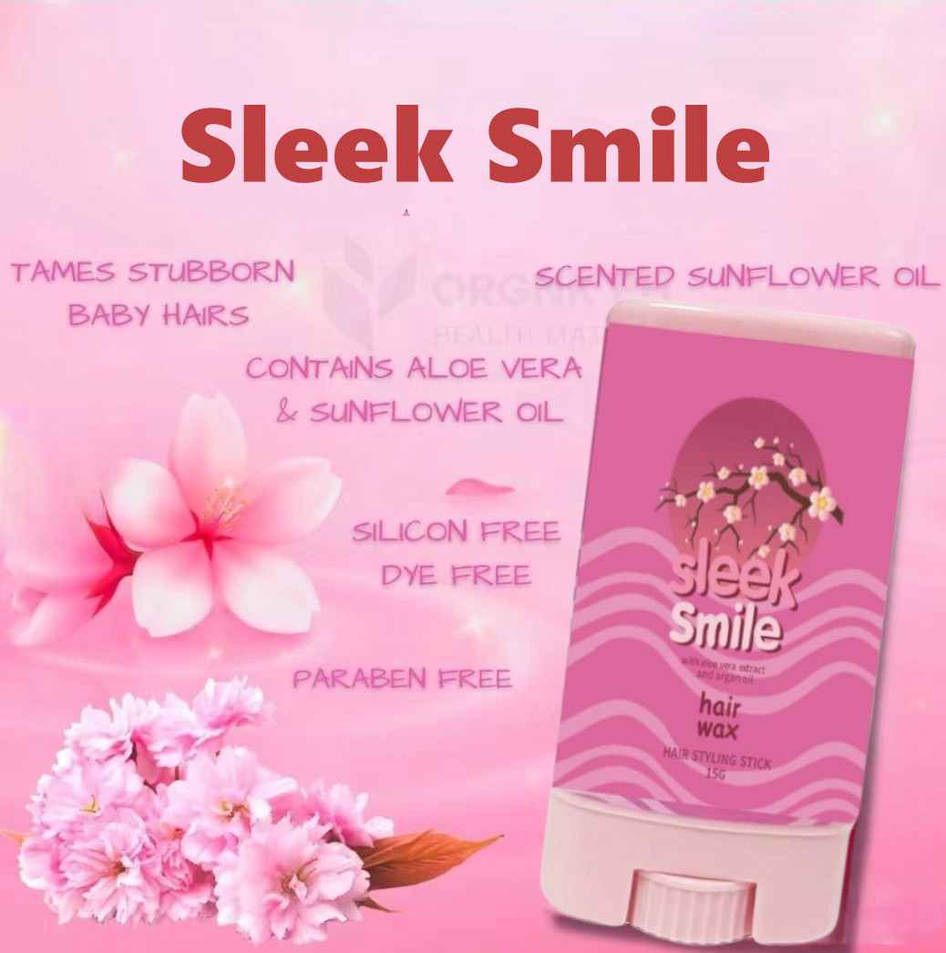 Sleek Smile 15g Stick Hair Styling Wax Aloe Vera Styling Argan Extract ...