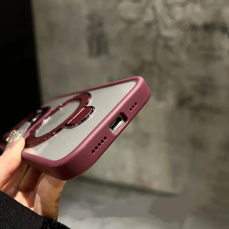 Monee Magnetic Transparent Kickstand Case Cover Casing For iPhone 11 12 13 14 15 16 Pro Max 14 ...