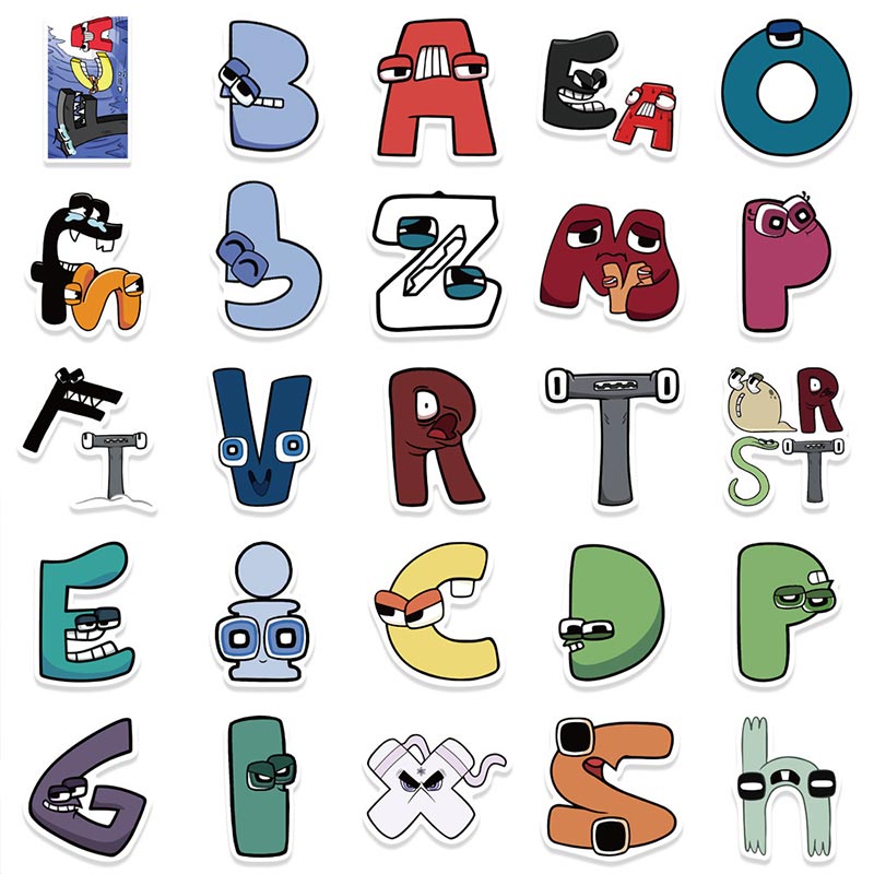 52Pcs Cartoon Game Alphabet Lore Stickers for Laptop Bike Car Fridge ...