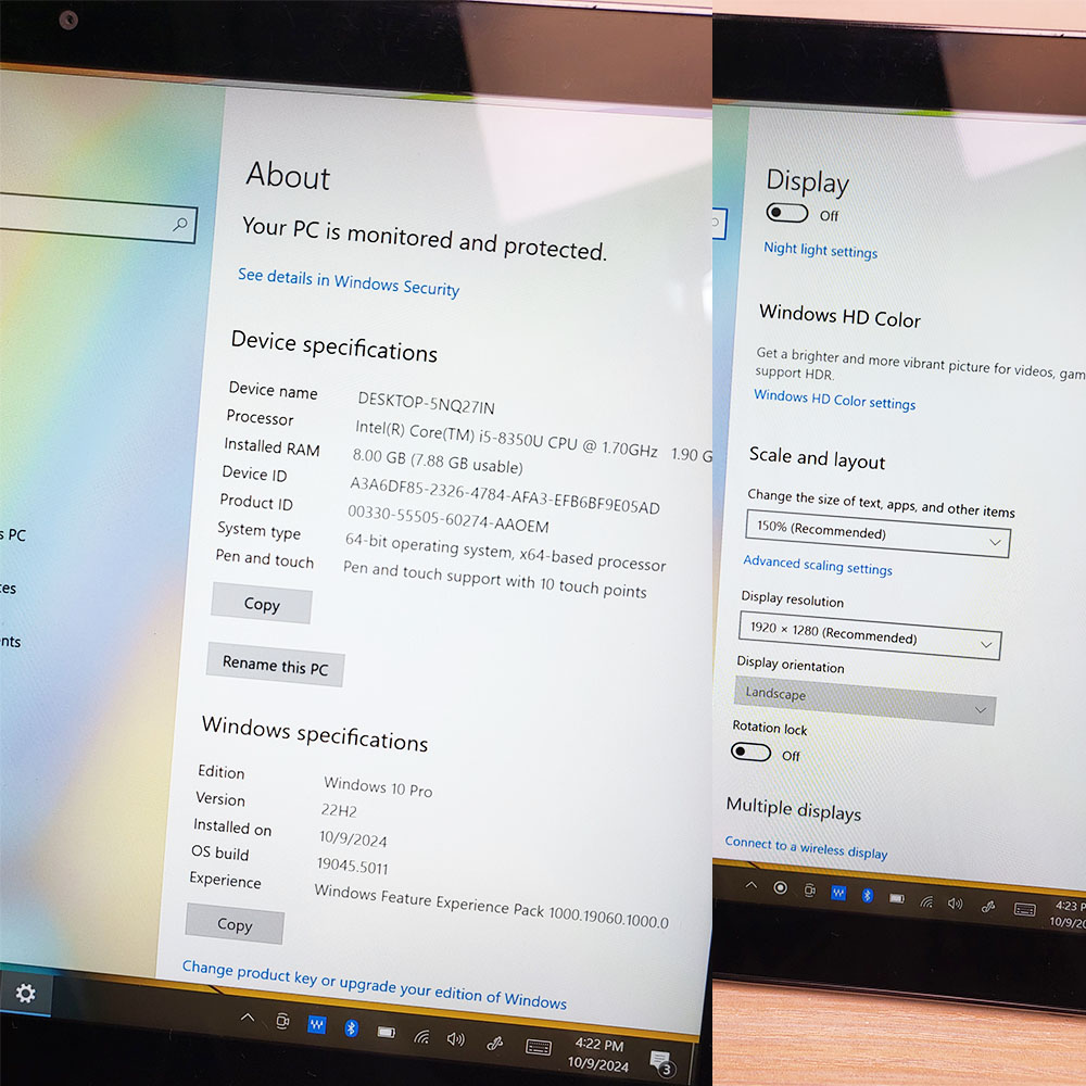 Dell Latitude 5290 Tablet 256GB SSD 8GB RAM 2in1 PC Intel Core i5 8th ...