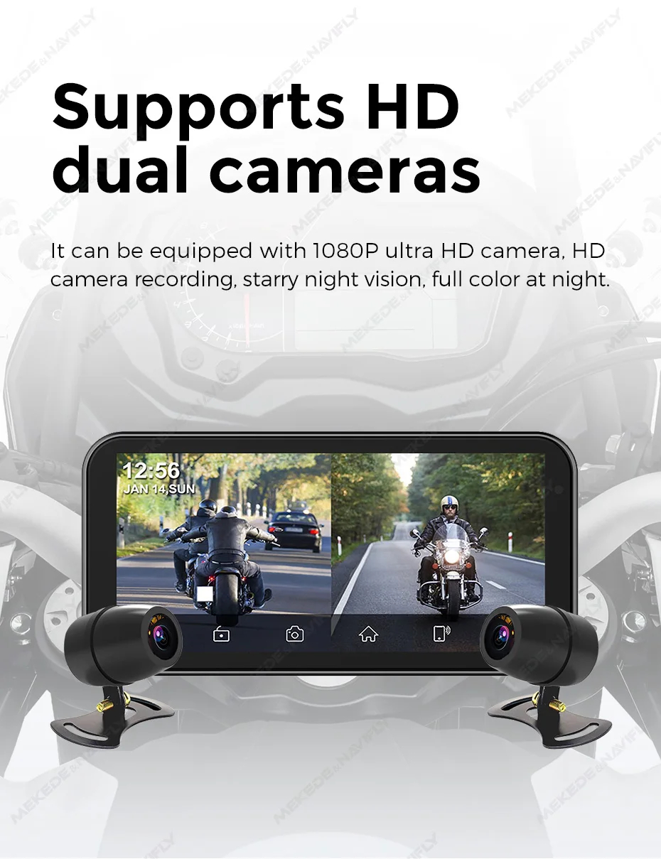 Portable 6.25 inch IP67 Waterproof Motorcycle GPS Navigation Wireless ...