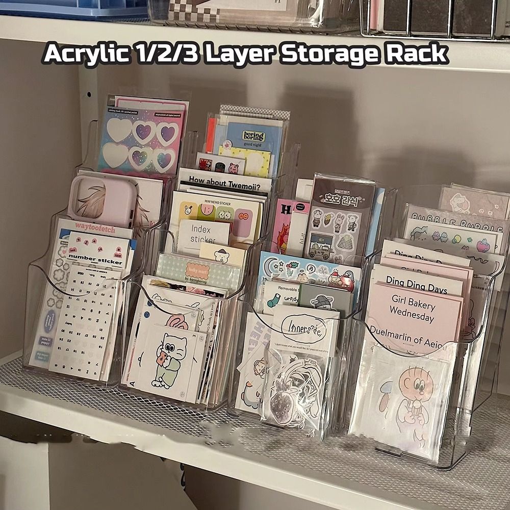 AURORY 1Pcs Card Storage Holder, Display Rack Desktop Basket Photo Card ...