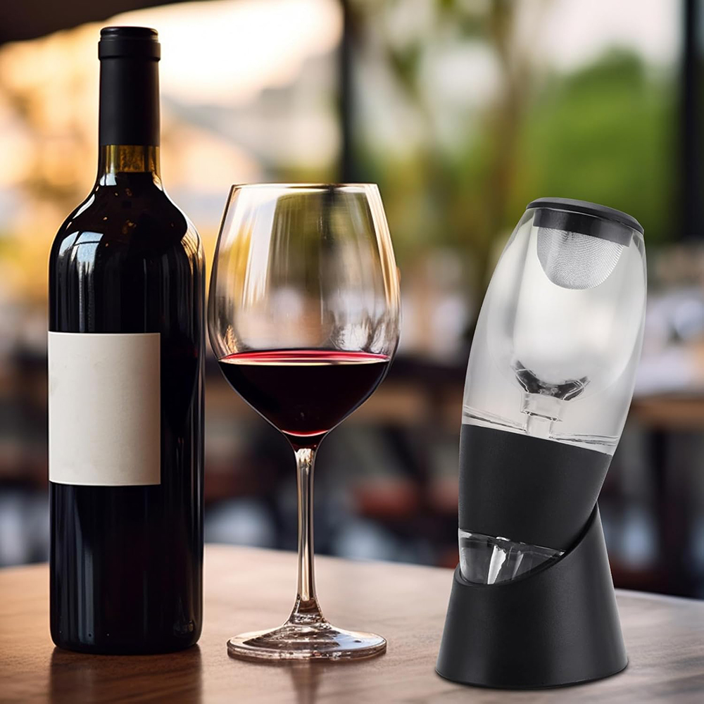 AIKARO Wine Air Aerator Pourer Red Wine Decanter with Filter and Base ...