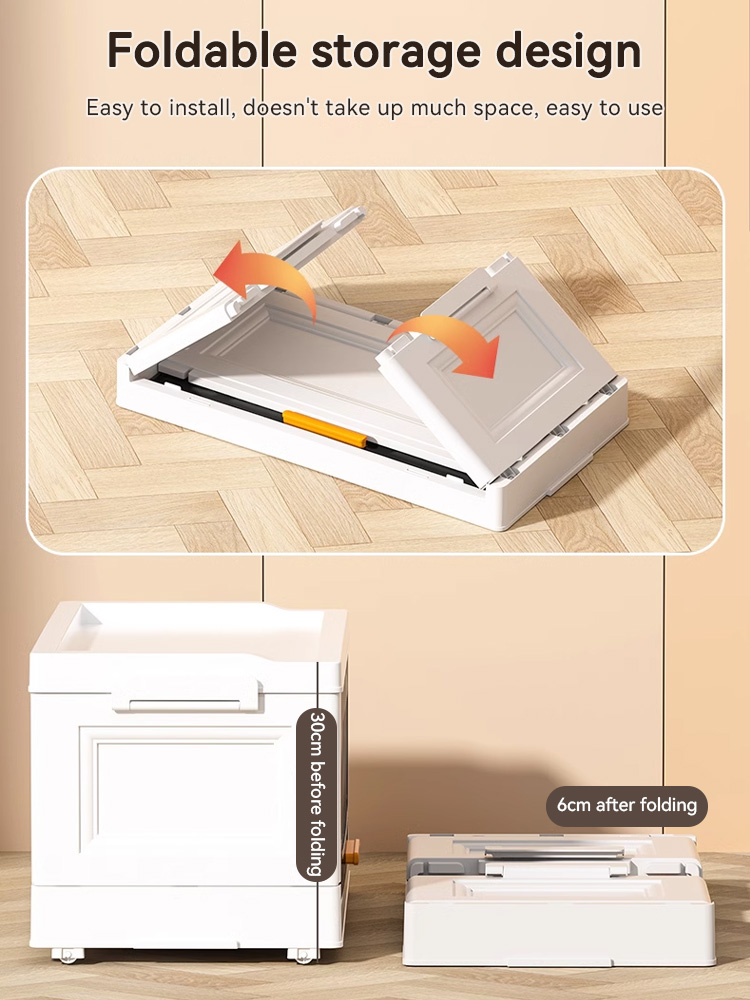 Foldable Storage Box With Wheels Stackable Shoes Storage Box Plastic ...