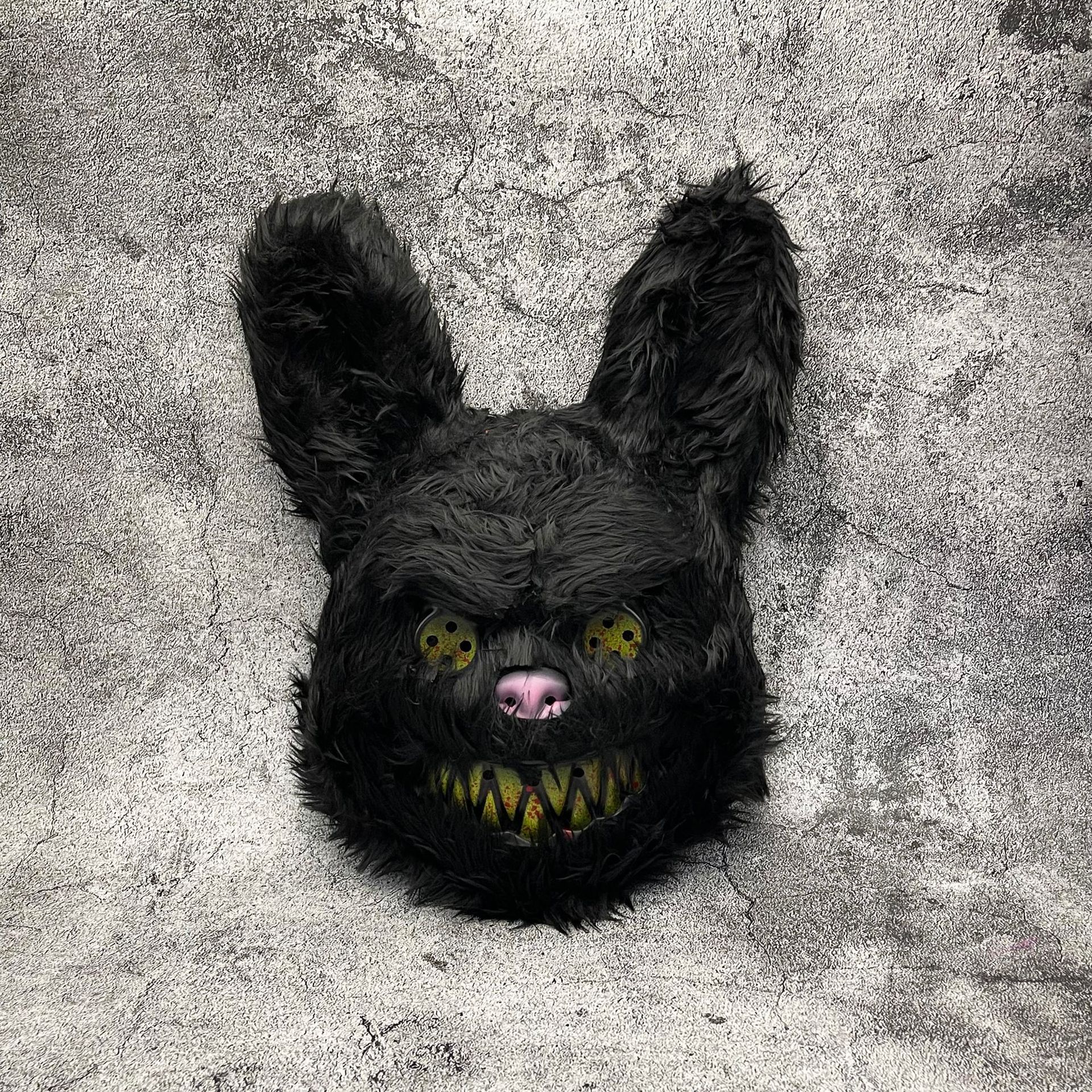 Halloween Scary Bunny Mask Black Bear Black Rabbit Mask Night Club ...