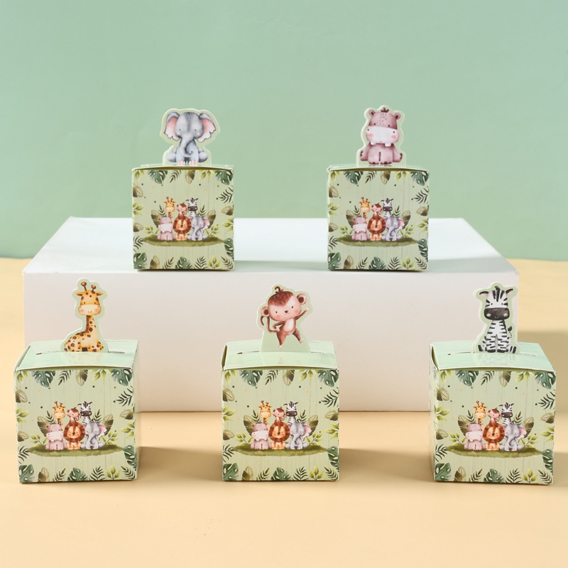 24pcs 3D Cartoon Animal Candy Box Different Jungle Animal Gift Box ...
