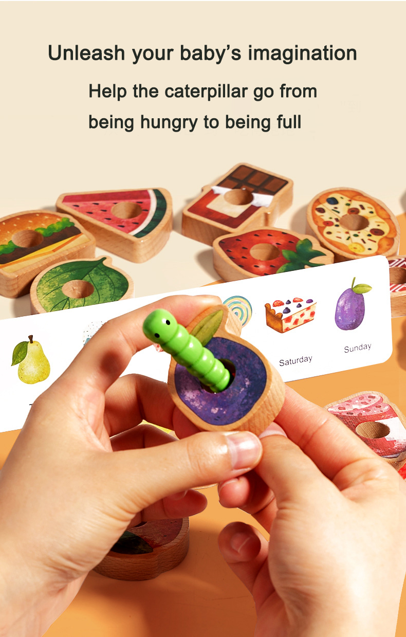 Baby Threading Games Parish Montessori Toys Sensory Paly Food Matching ...