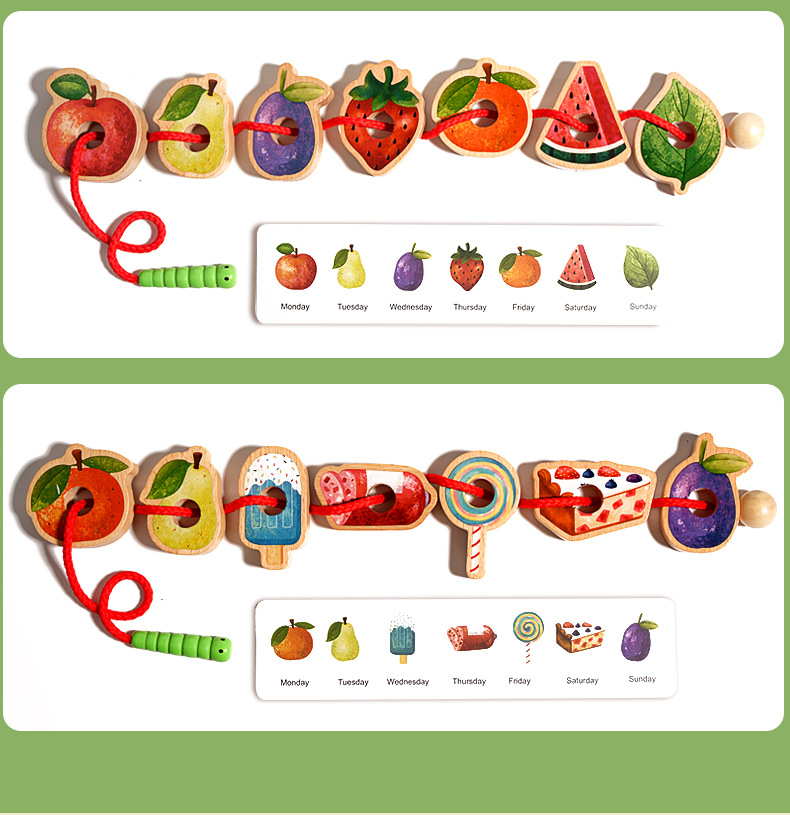 Baby Threading Games Parish Montessori Toys Sensory Paly Food Matching ...