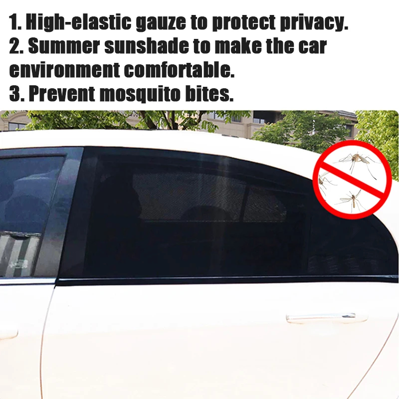 2/4pcs Car Window Screen Door Covers Front/Rear Side Window UV Mesh Car ...