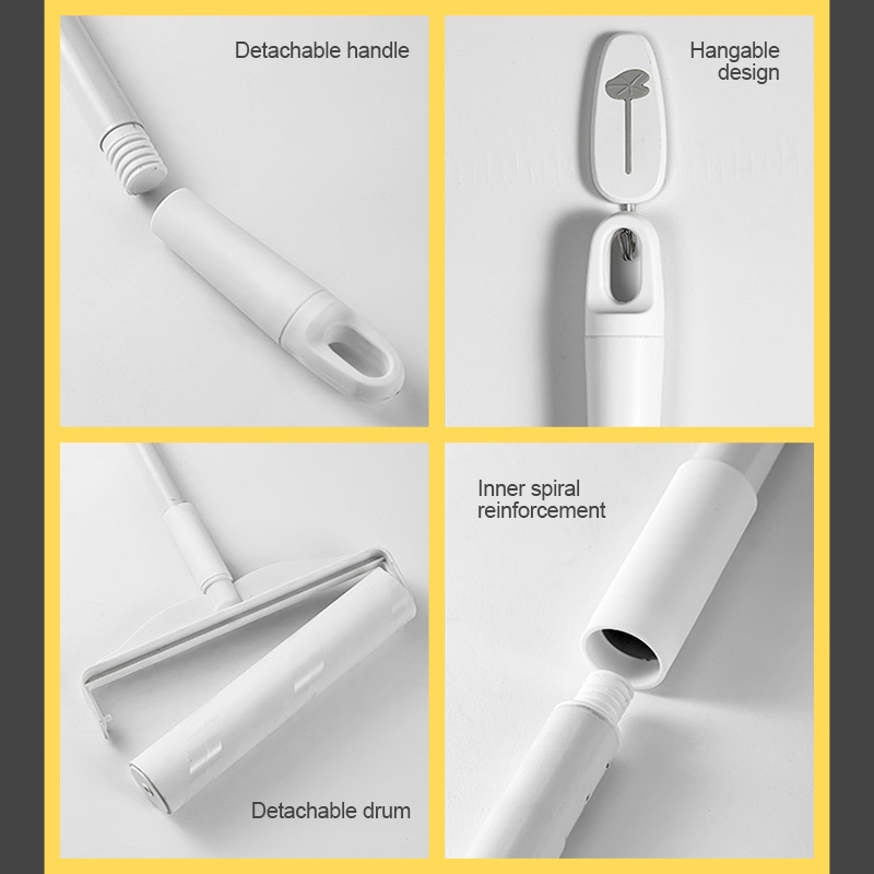 Stick+10 Roll 【24CM】Sticky Lint Roller Detachable Rod Floor Lint Roller ...